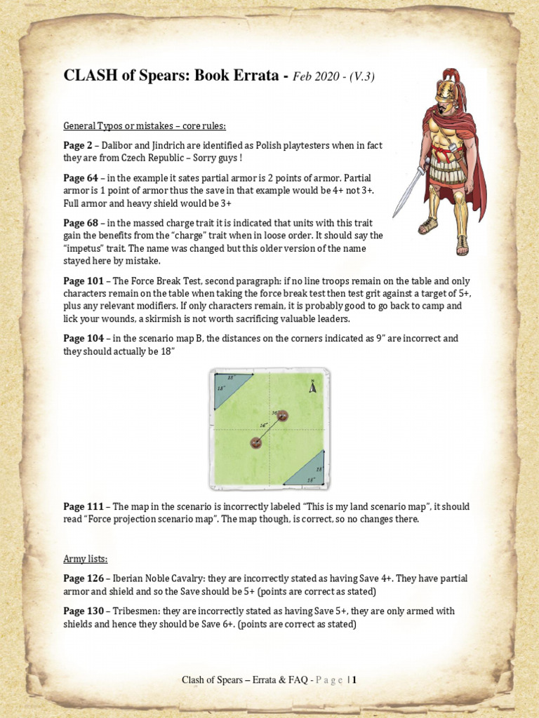 errata v3 clash of spears | PDF | Shield | Military
