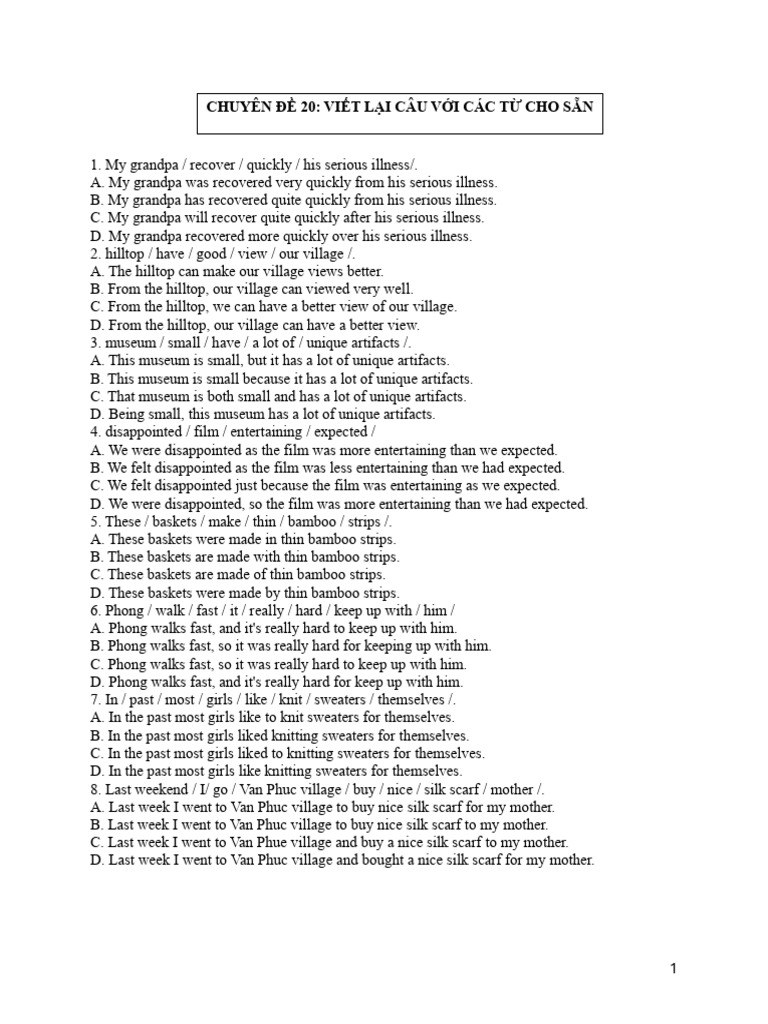 Sentence Correction Practice Guide | PDF | Travel | Art