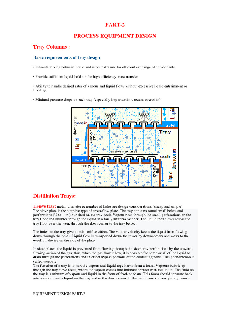 Process Equipment Design: Tray Columns | PDF | Flow Measurement | Liquids