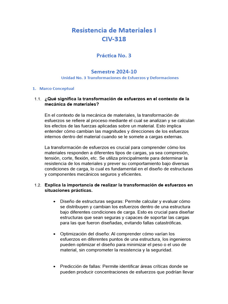 Práctica No. 3 | PDF | Viga (Estructura) | Resistencia de materiales