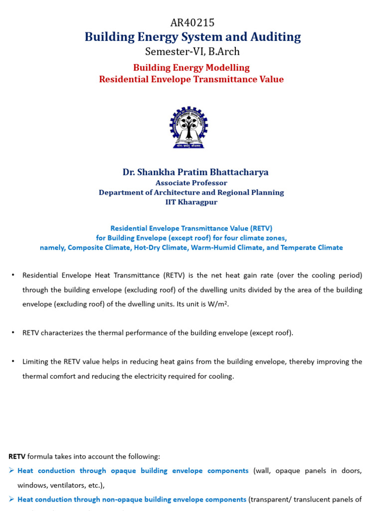 08_Building Energy Modelling-RETV | PDF | Window | Heat