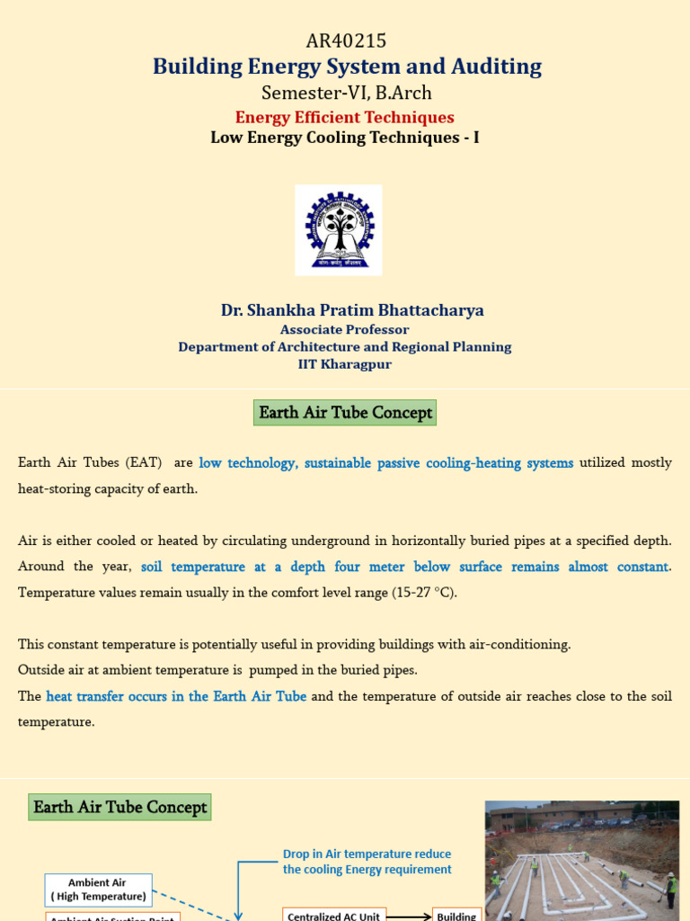 Earth Air Tubes for Energy Efficient Cooling | PDF | Heat Transfer ...