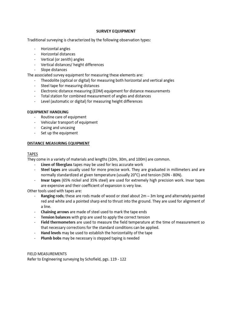 Chapter - 3 Survey Equipment | PDF | Surveying | Significant Figures