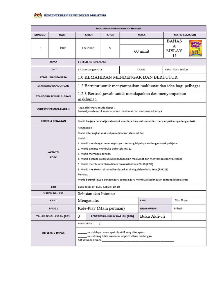 RPH BM THN 3 PDPC Unit 17 | PDF