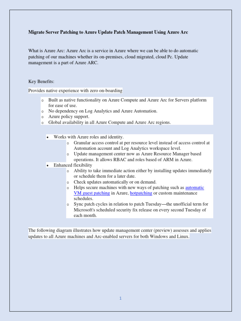 Migrate Server Patching Using Azure Arc Stepbystep Process Pdf Microsoft Azure Cloud Computing