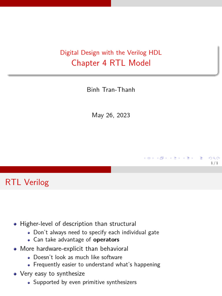Chapter 4 RTL Model | PDF | Computer Programming | Digital Electronics
