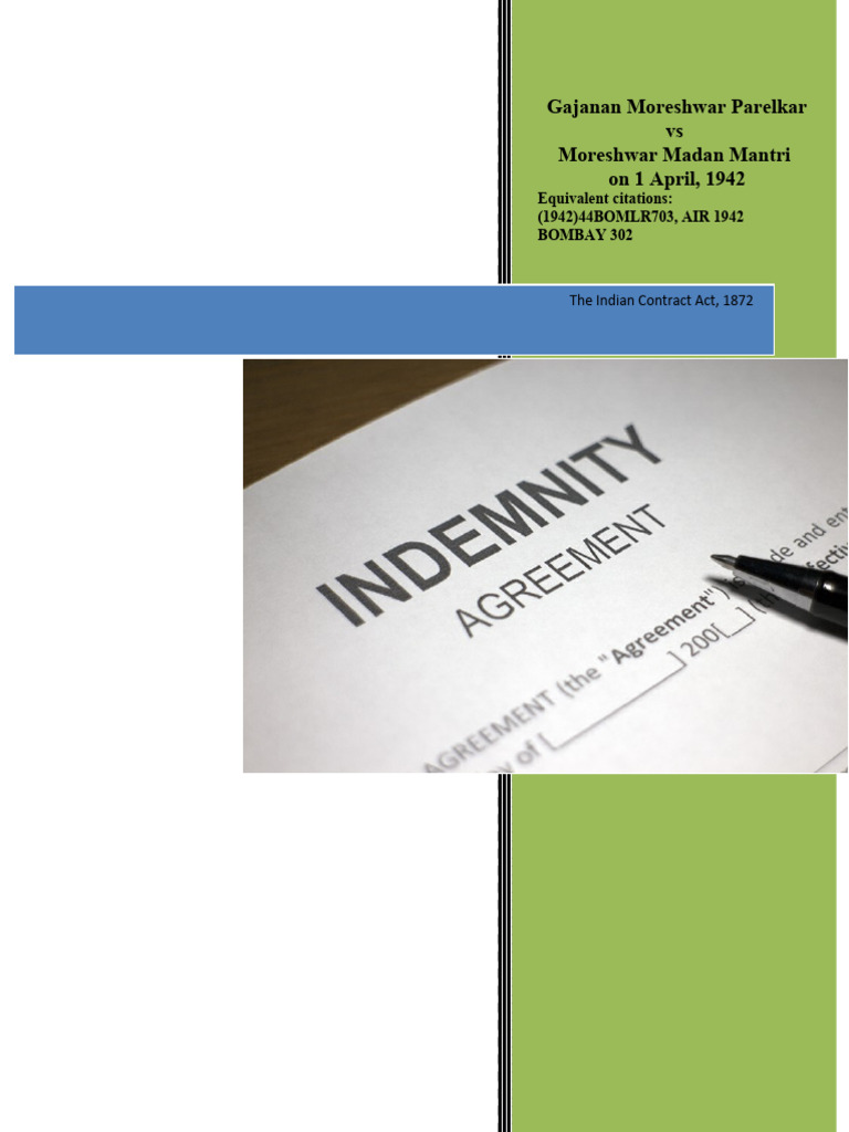 Parties Involved | PDF | Indemnity | Common Law