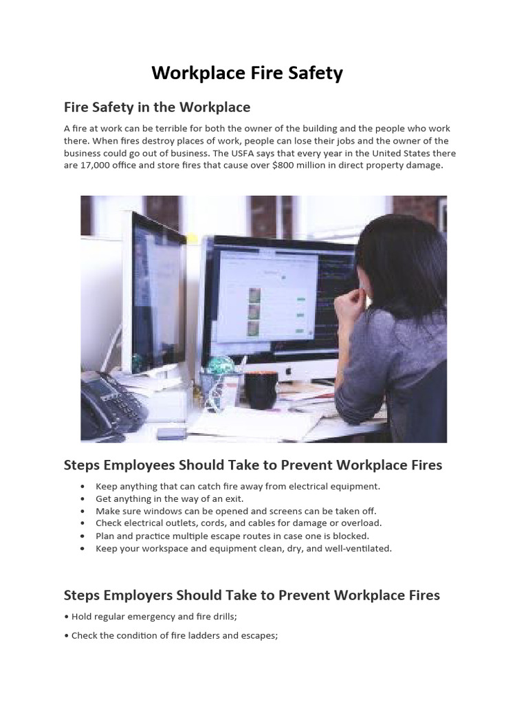 Essential Workplace Fire Safety Tips | PDF
