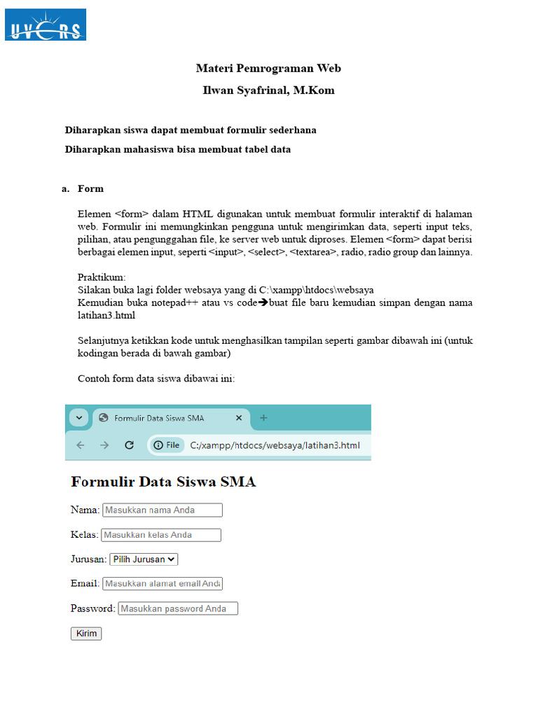 Materi Pemrograman Web | PDF