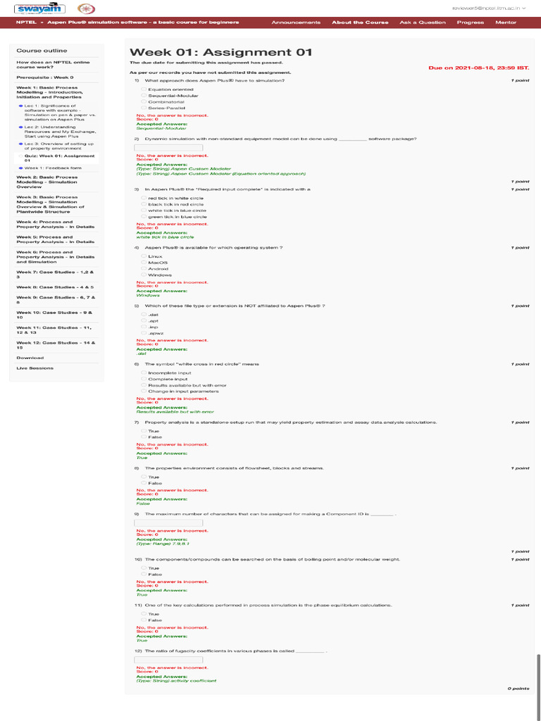 Noc21 ch44 Assignment Week 1 | PDF