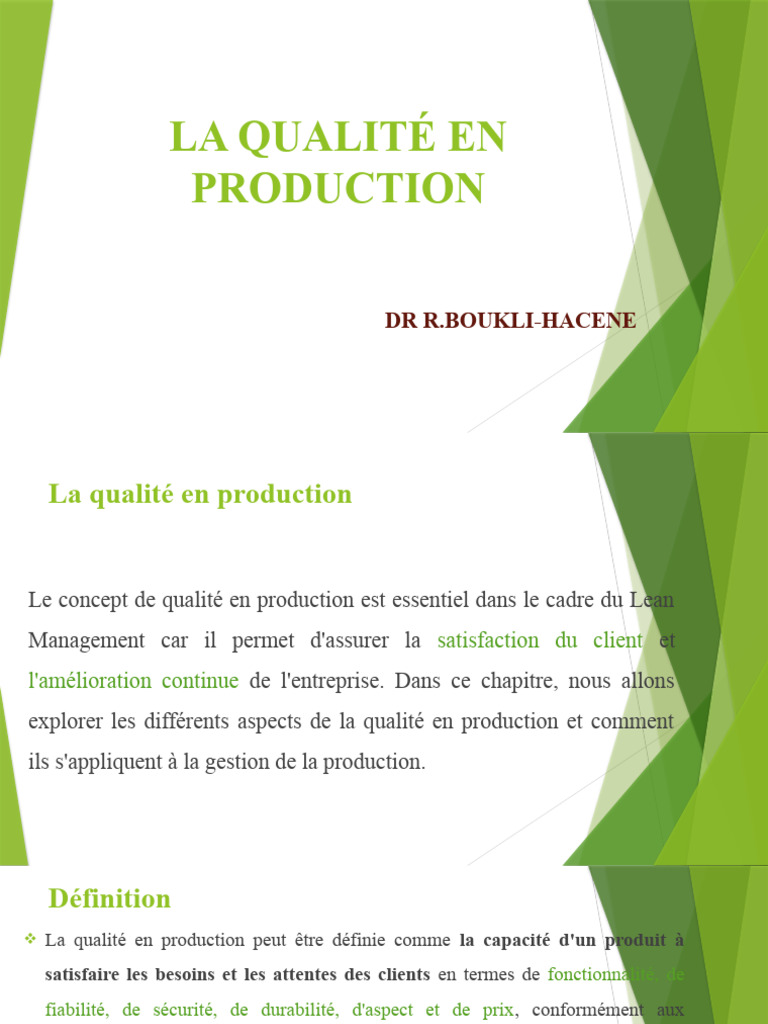 Qualité en Production et Lean Management | PDF | Management de la ...