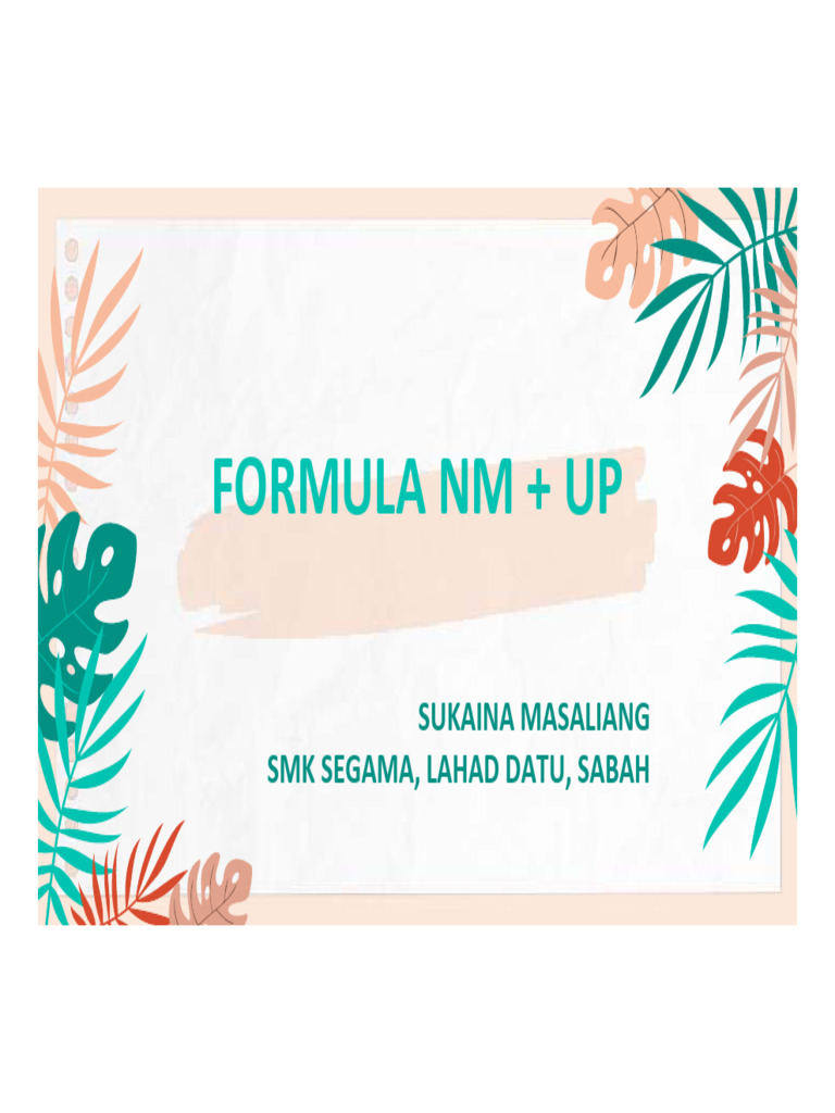 Formula NM + Up | PDF