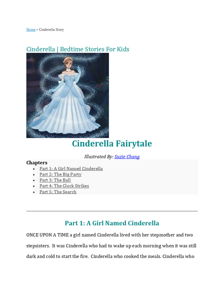 Cinderella Fairytale: Cinderella - Bedtime Stories For Kids | PDF