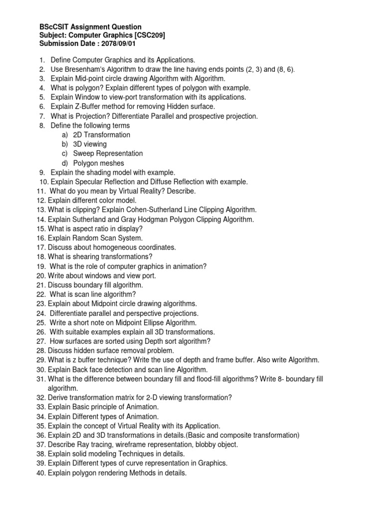 CSIT Assn QN For CG 2078 | PDF | Computers