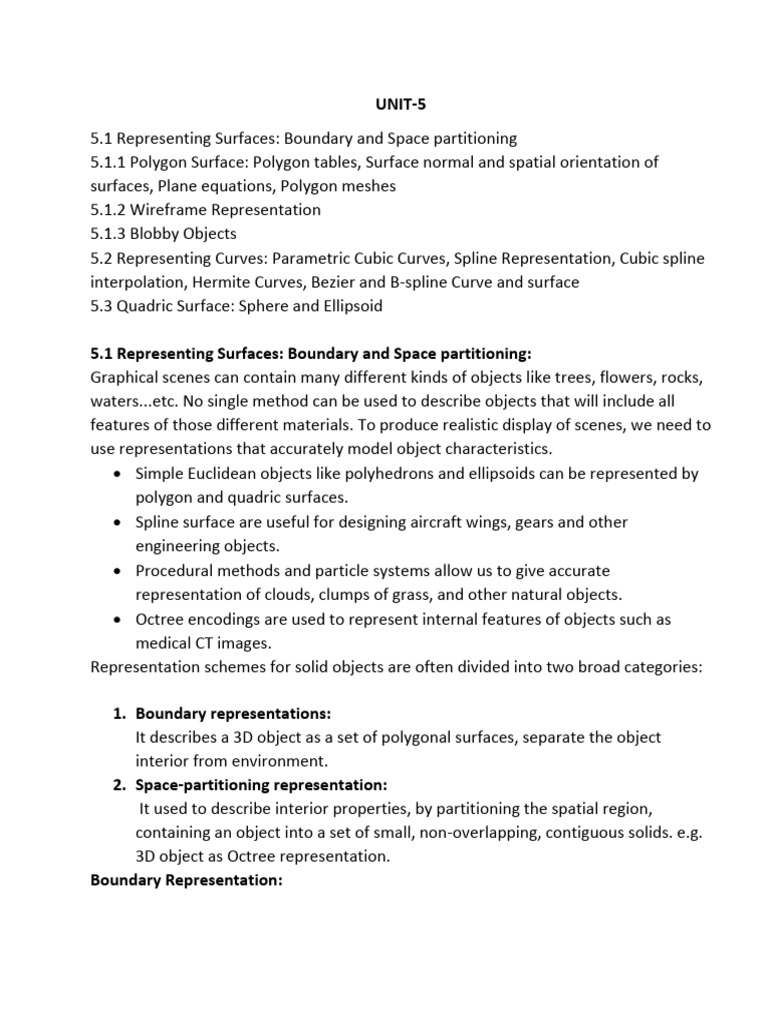Graphics Note 5-6 | PDF | Spline (Mathematics) | Geometry