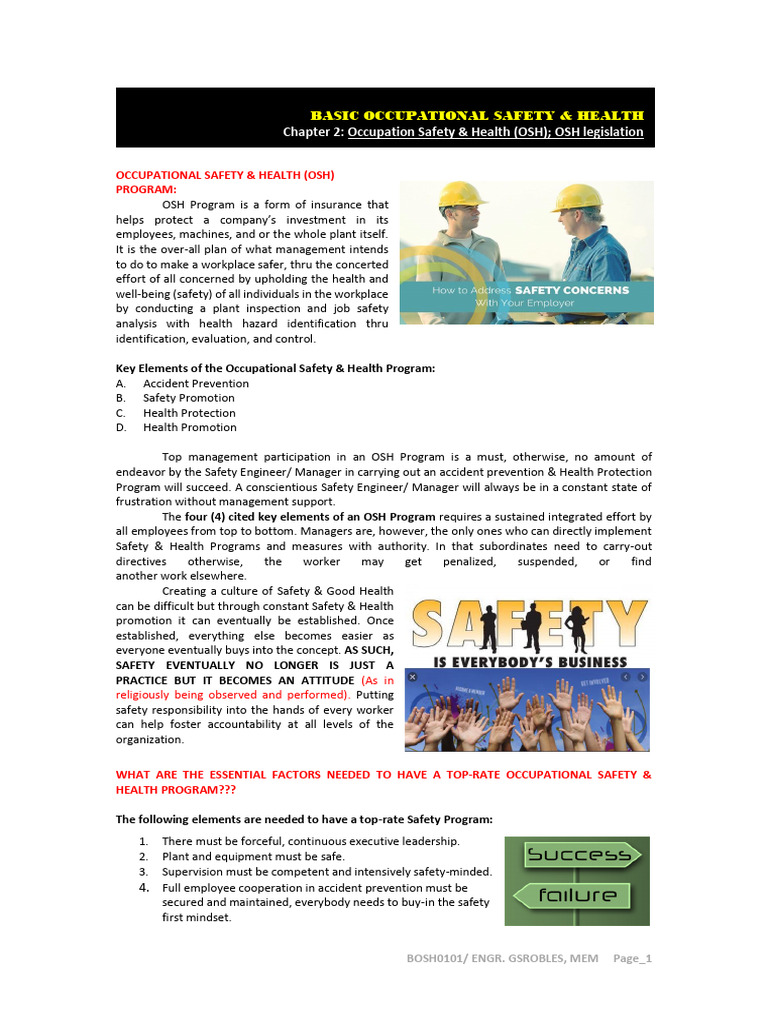 Comprehensive OSH Program Overview | PDF | Occupational Safety And ...