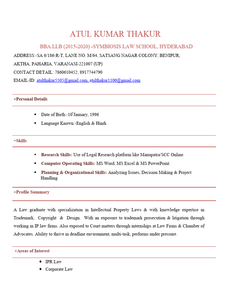 Atul Kumar | PDF | Trademark | Intellectual Property