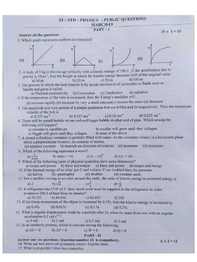 11th Std Physics Resources | PDF