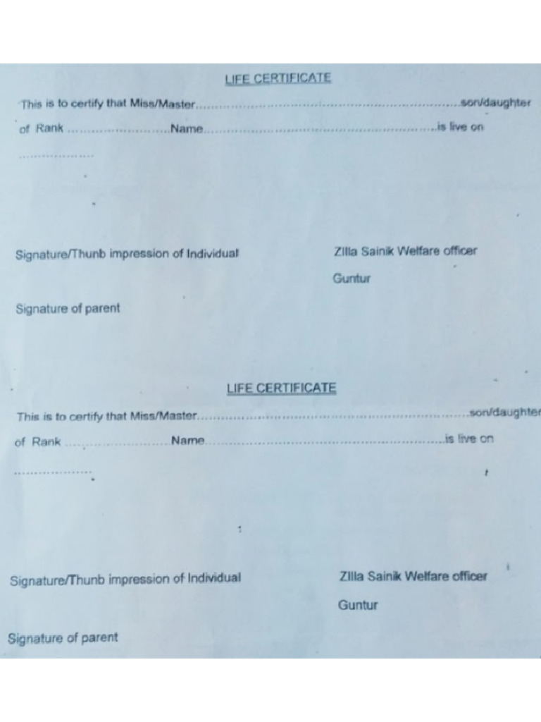 Life Certificate | PDF