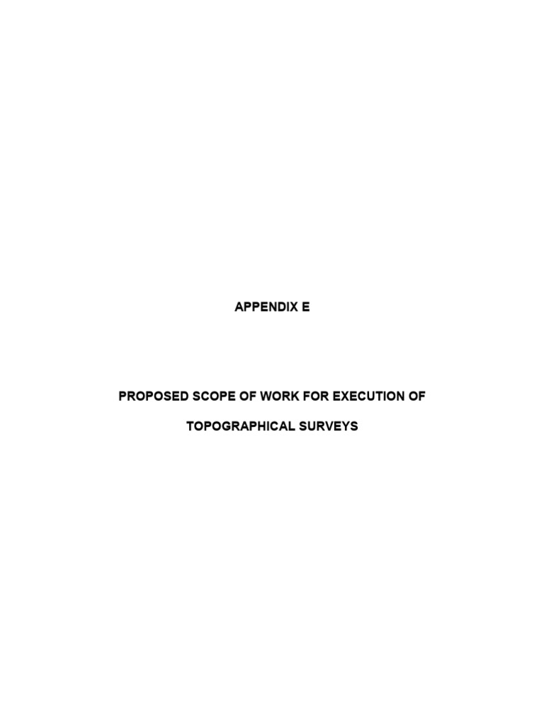 Topographical Survey Scope of Work | PDF | Surveying | Road