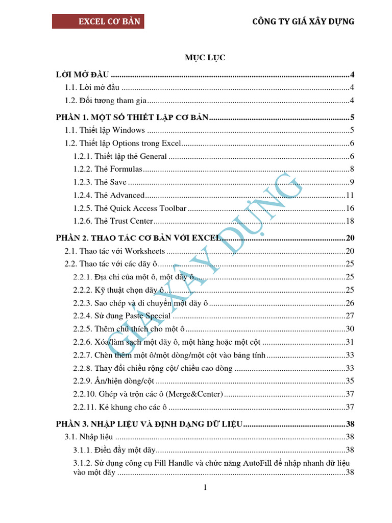Giao Trinh Excel Co Ban - V2 | PDF