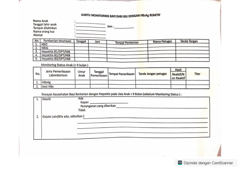 Form Monitoring Hbs Ag | PDF