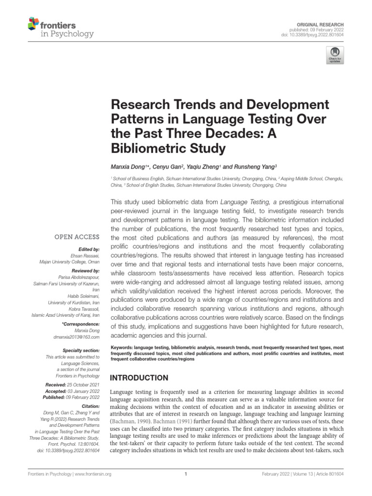 Research Trends and Development Patterns in Langua 2 | PDF | Data ...