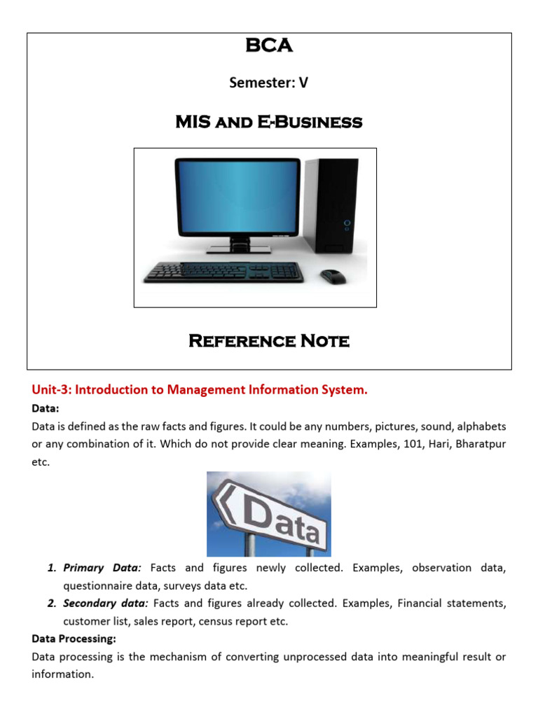 MIS and E Business | PDF | Information System | Information
