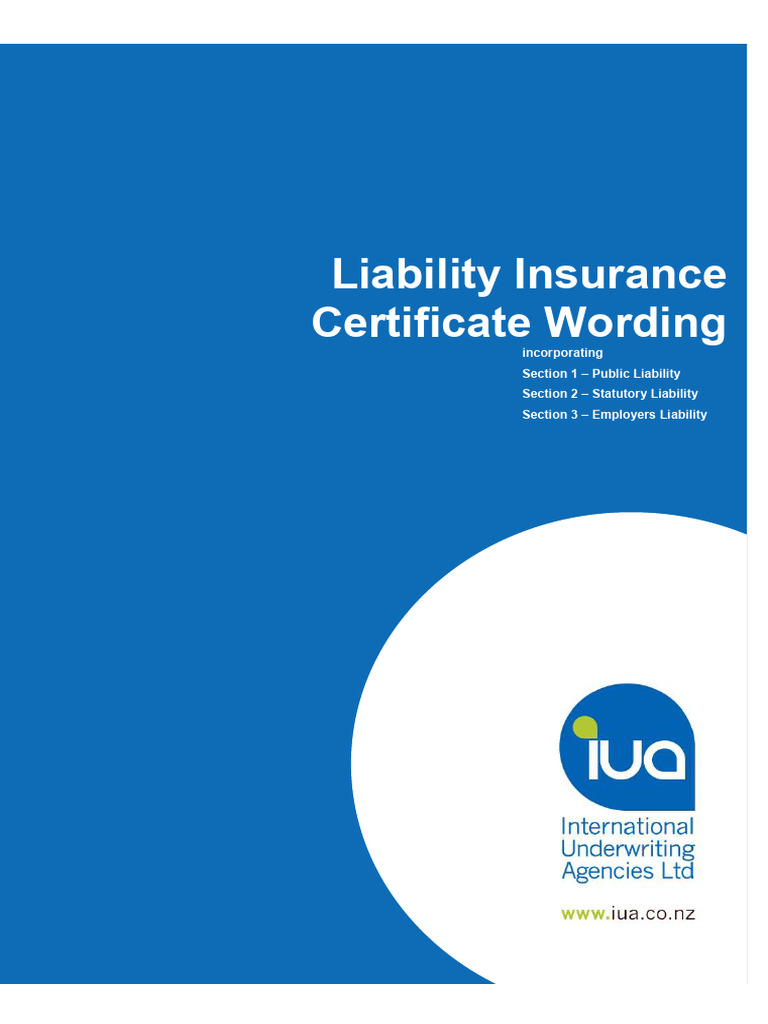 Liability Insurance Certificate Overview | PDF | Liability Insurance ...
