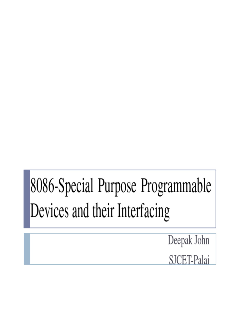 8086 I/O Device Interfacing Techniques | PDF | Input/Output | Computer Engineering