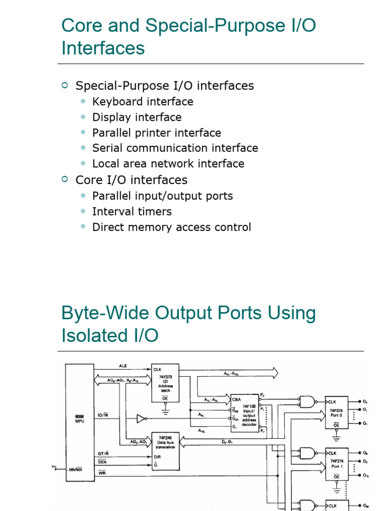 I/O Interfaces for 8088 Microcomputer | PDF | Input/Output | Computer ...