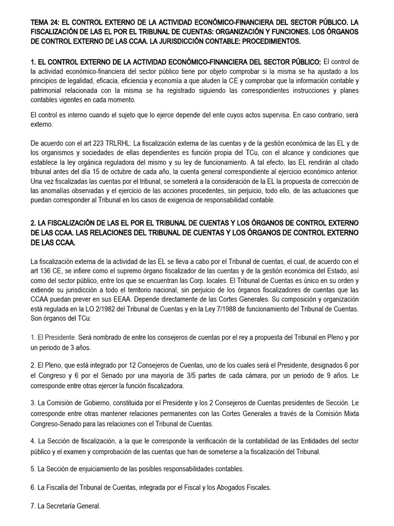 Especial Tema 24. El Control Externo de La Actividad Económico ...