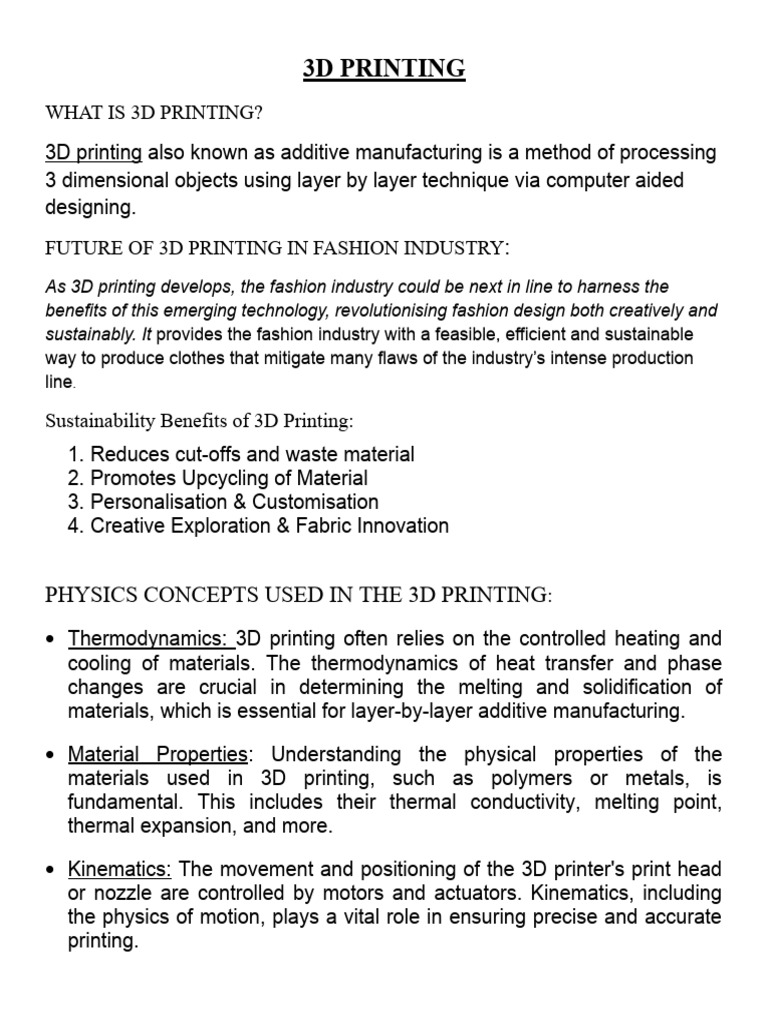 3d Printing Pdf 3 D Printing Physical Chemistry