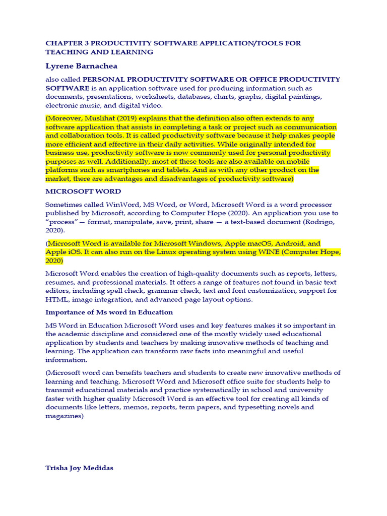 Productivity Software for Education | PDF | Microsoft Excel | Microsoft ...