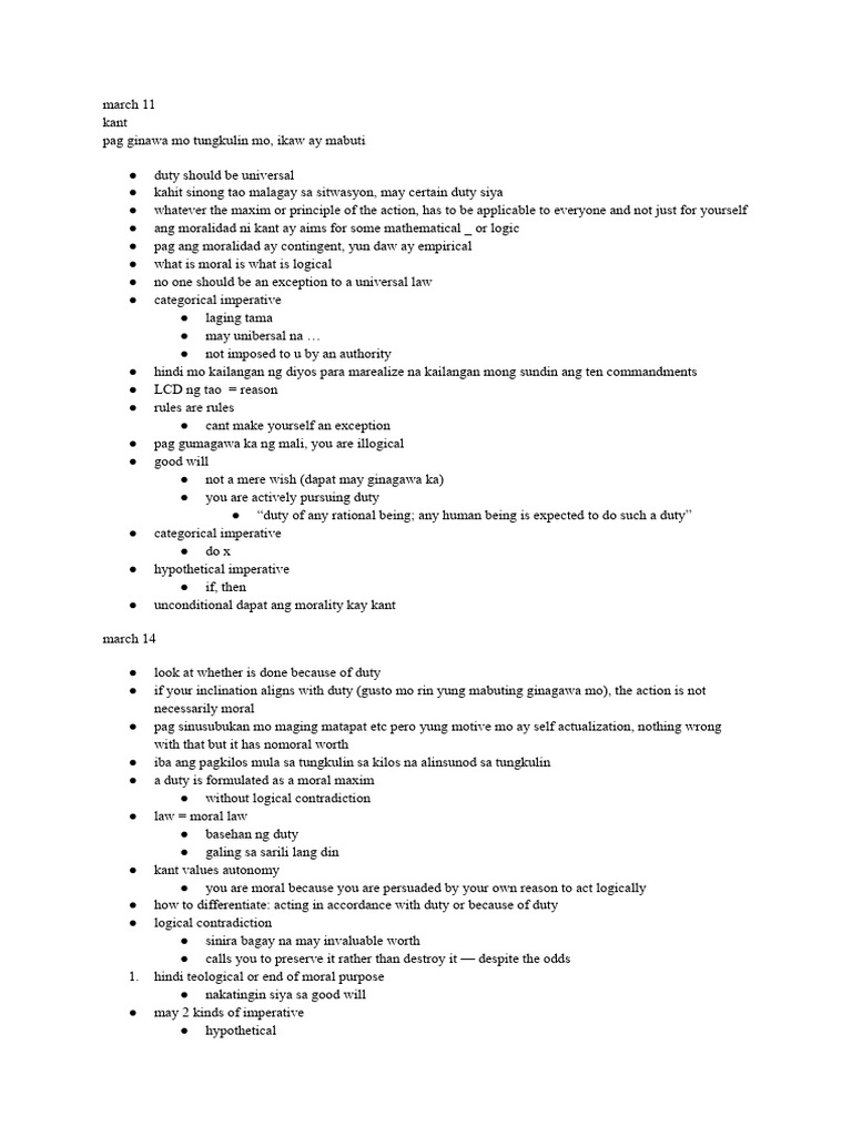 Philosophy 13 Class Notes | PDF | Ethical Schools And Movements