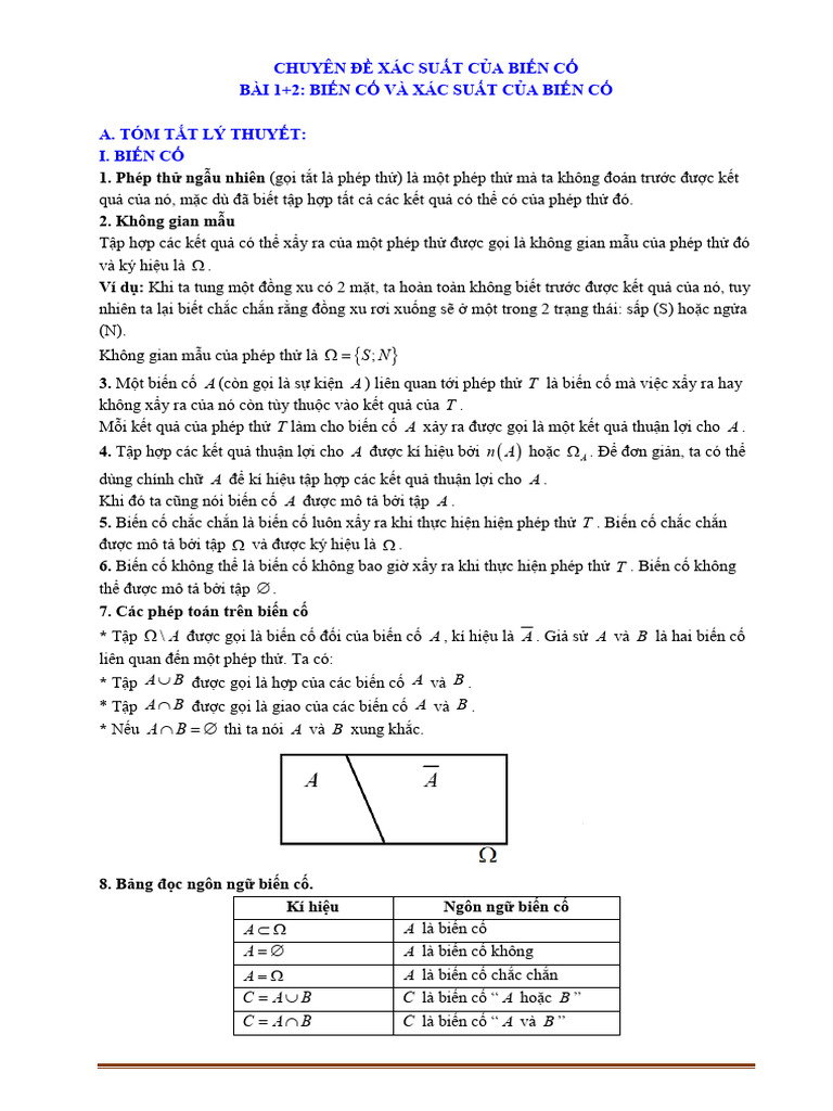 Phan Dang Va Bai Tap Xac Suat Cua Bien Co | PDF