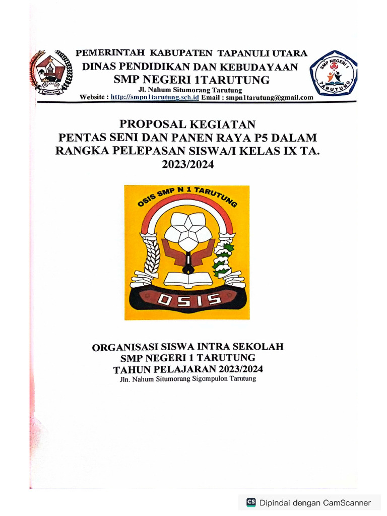 Proposal Kegiatan Pentas Seni Dan Panen Raya P5 Dalam Rangka Pelepasan SiswaI Kelas IX TA ...