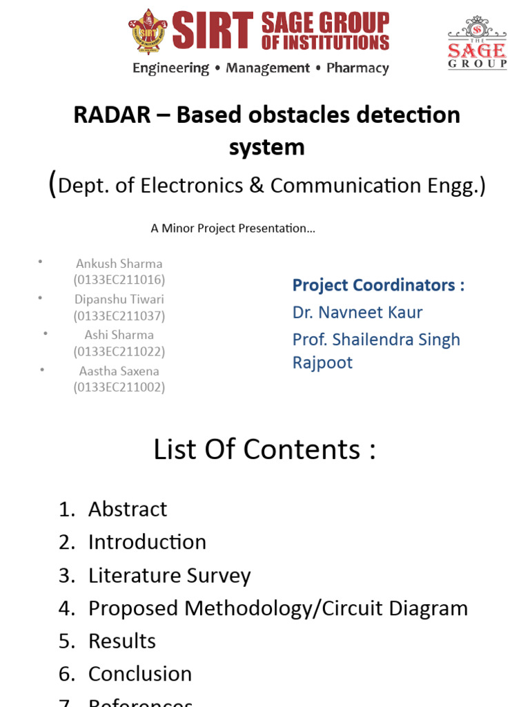 Obstacle Avoiding System Using Radar & Arduino | PDF | Arduino | Radar