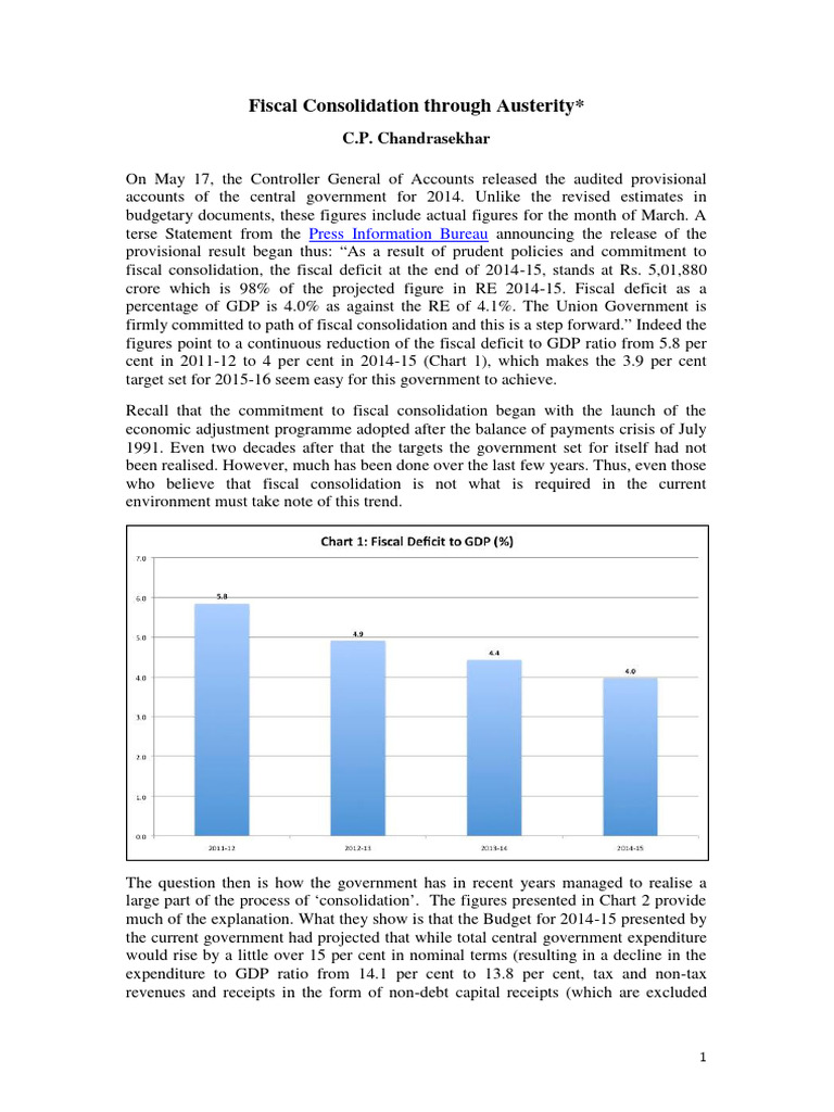 Austerity Measures in Fiscal Consolidation | PDF | Government Budget ...