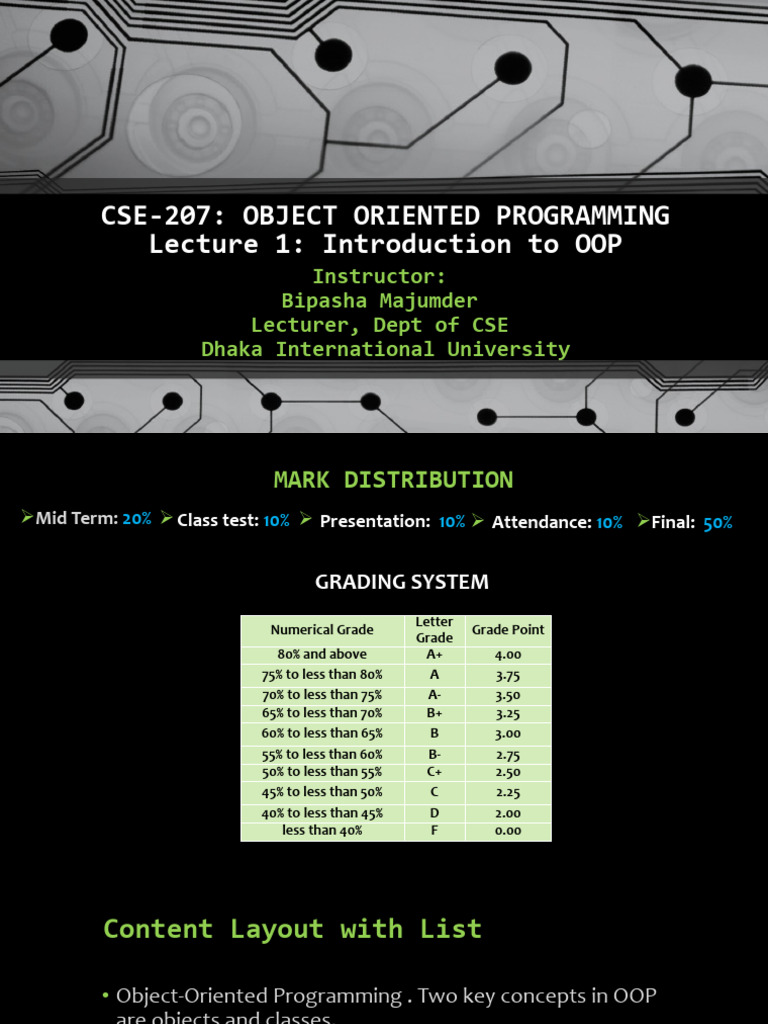 Ooplecture 1 | PDF | Object Oriented Programming | Class (Computer Programming)