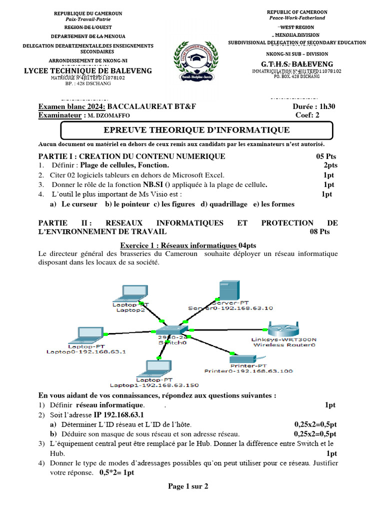 Épreuve d'Informatique Bac 2024 | PDF | Bases de données | Informatique