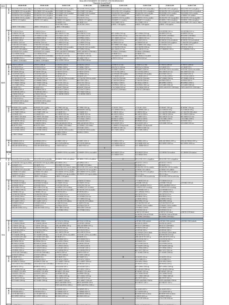 Master - Timetable - Feb - 2024-Second Draft | PDF