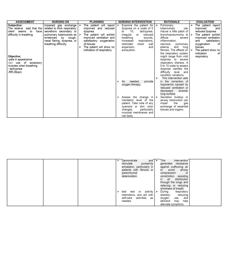 Nursing Care Plan for Dyspnea Management | PDF | Lung | Respiratory System