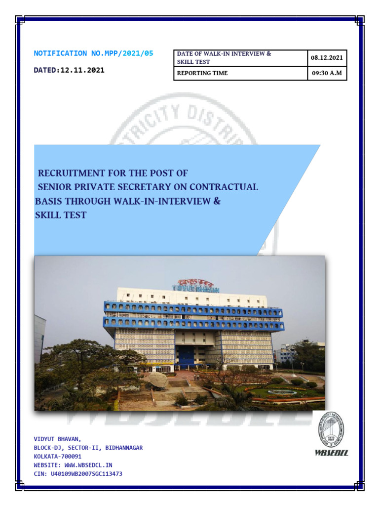 Application Format-Sr. Private Secretary (Contractual) - MPP - 2021 ...