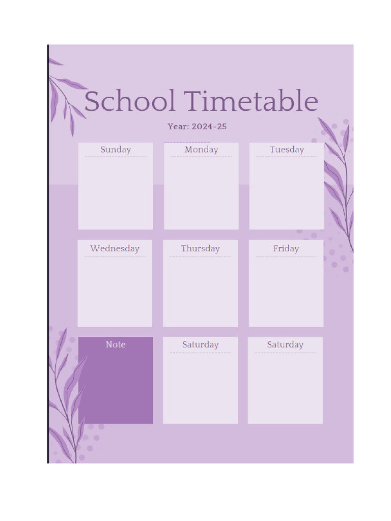 Timetable | PDF