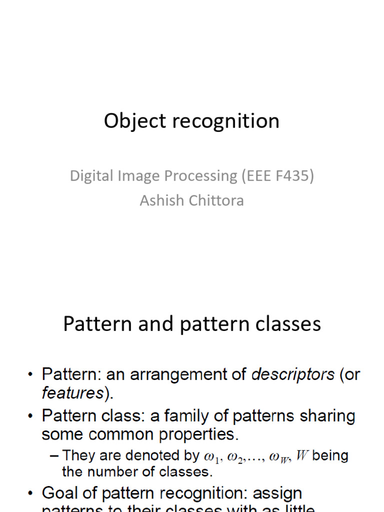 Object Recognition | PDF | Support Vector Machine | Cluster Analysis