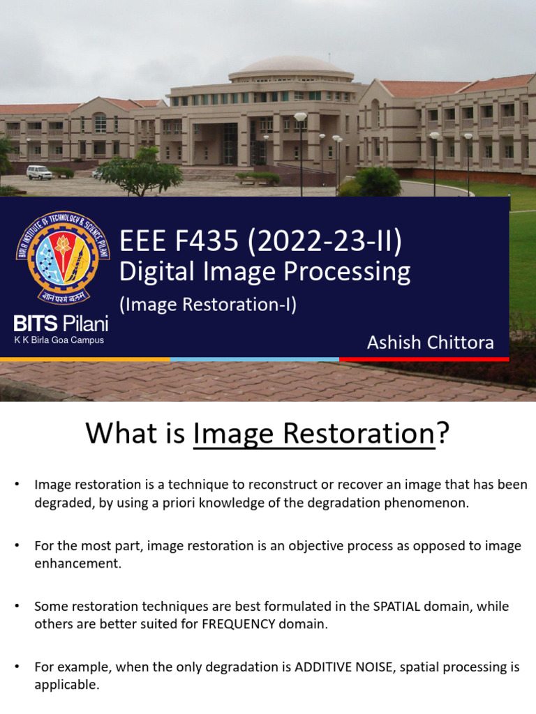 Image Restoration 1 | Download Free PDF | Digital Signal Processing ...