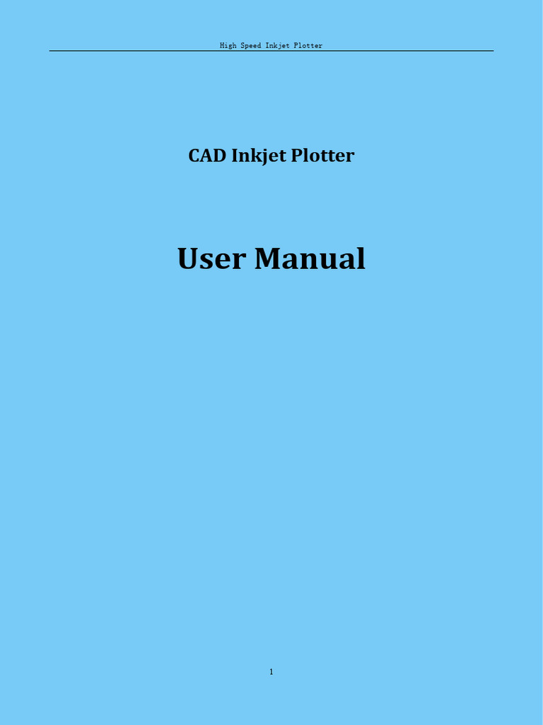 Manual of CAD Inkjet Plotter | PDF | Printer (Computing) | Device Driver