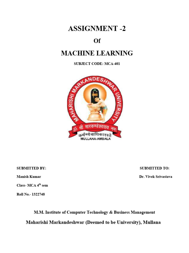 ASSIGNMENT2 | PDF | Linear Regression | Statistical Classification