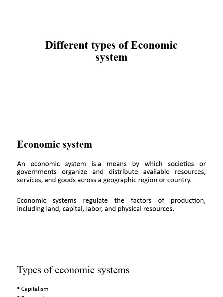 Different Types of Economic System | PDF | Economic System | Capitalism
